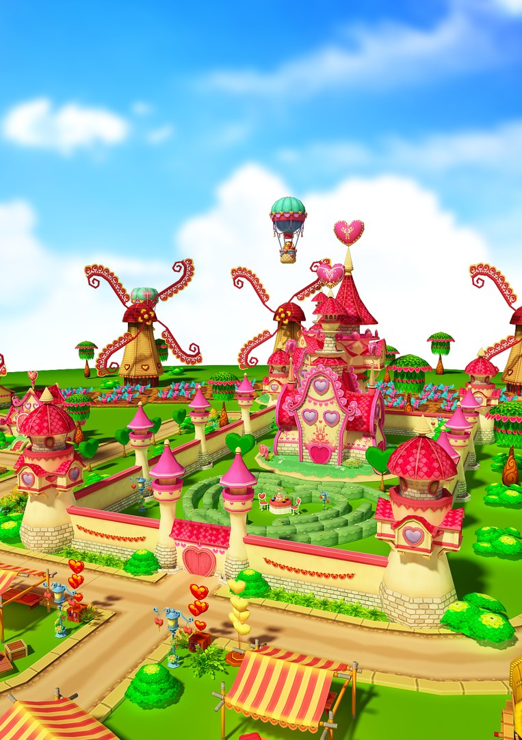 3d sweet love kingdom model