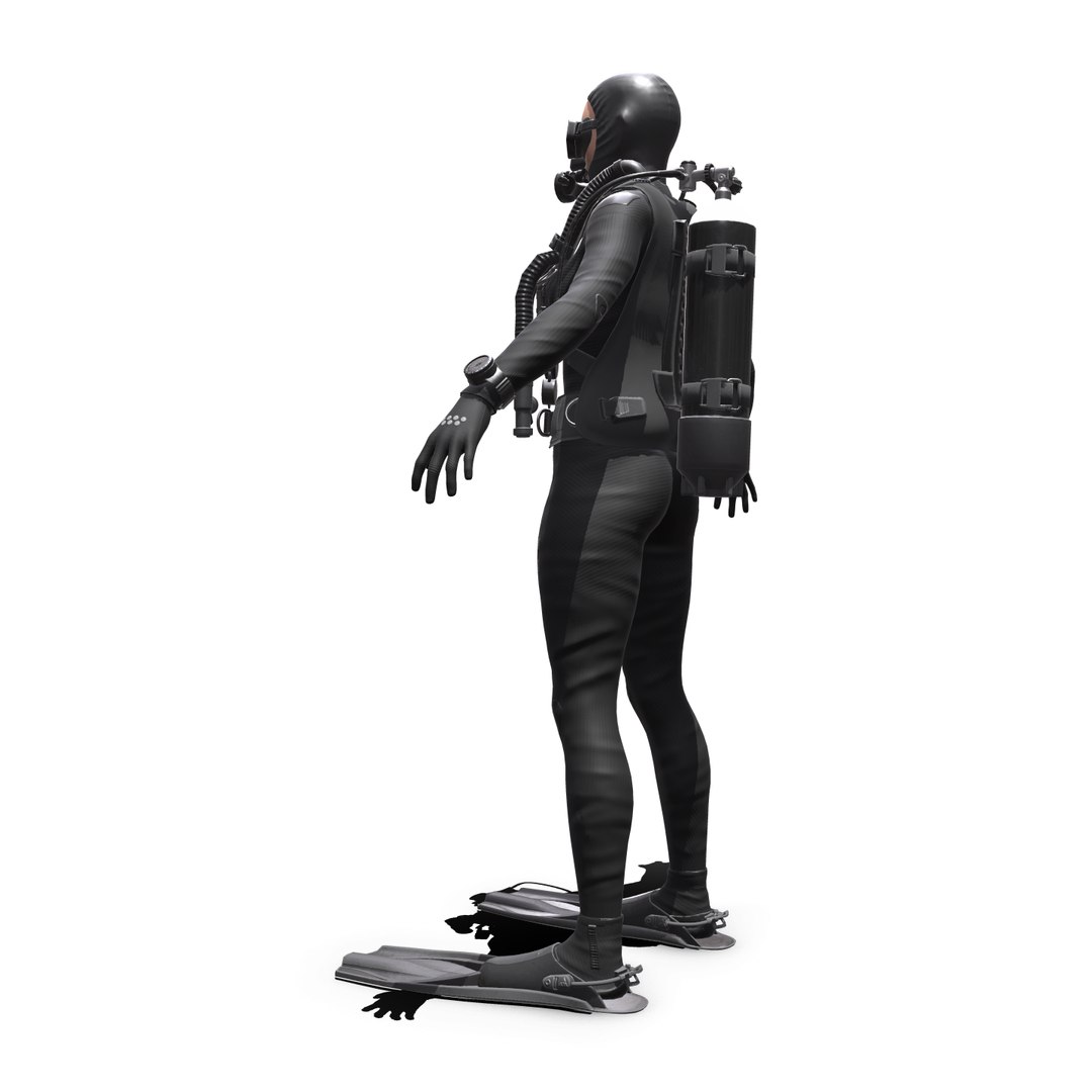 3D Scuba Diver Female - Diving Suit - TurboSquid 2002918