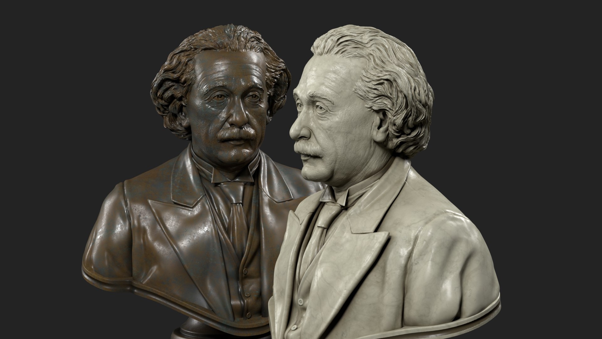 Einstein Bust 3D - TurboSquid 1288222