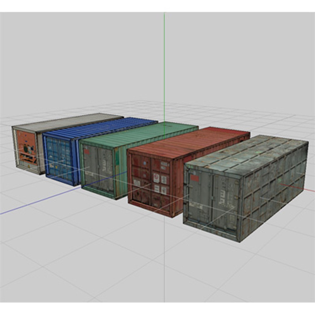 3ds shipping containers cargo