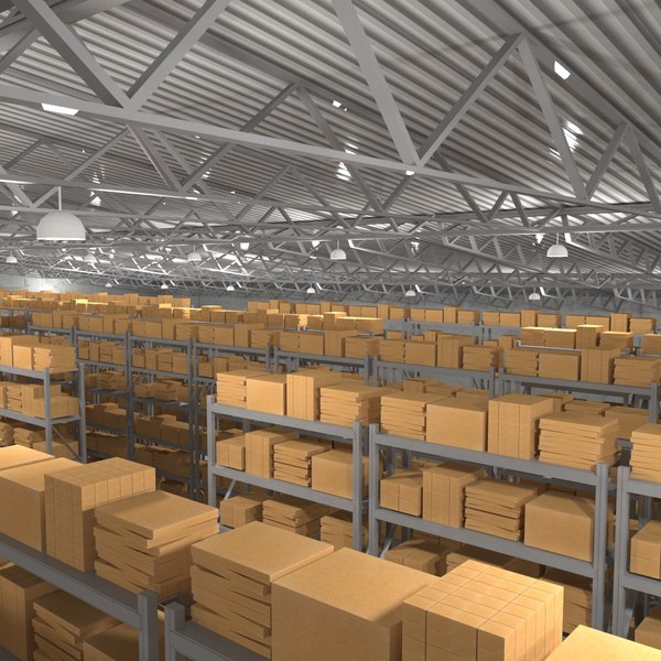 3D large modern storehouse - TurboSquid 1343659