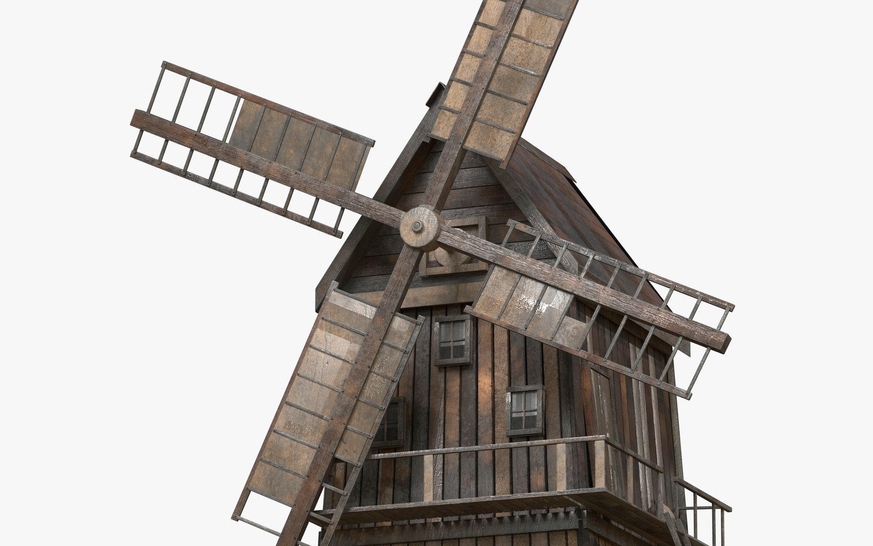 Wooden Enterable Windmill model - TurboSquid 2110273