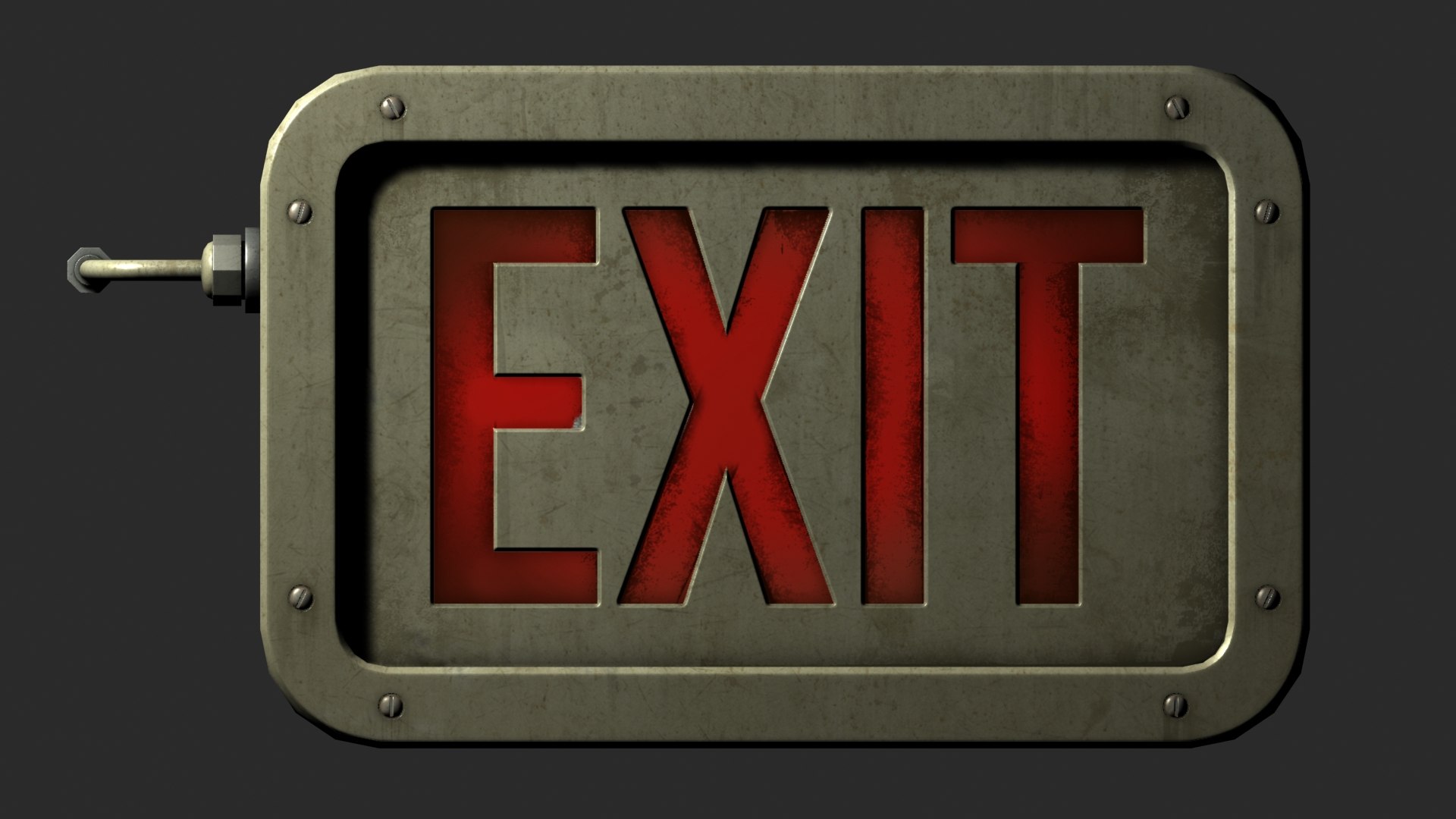 old exit sign 3d model
