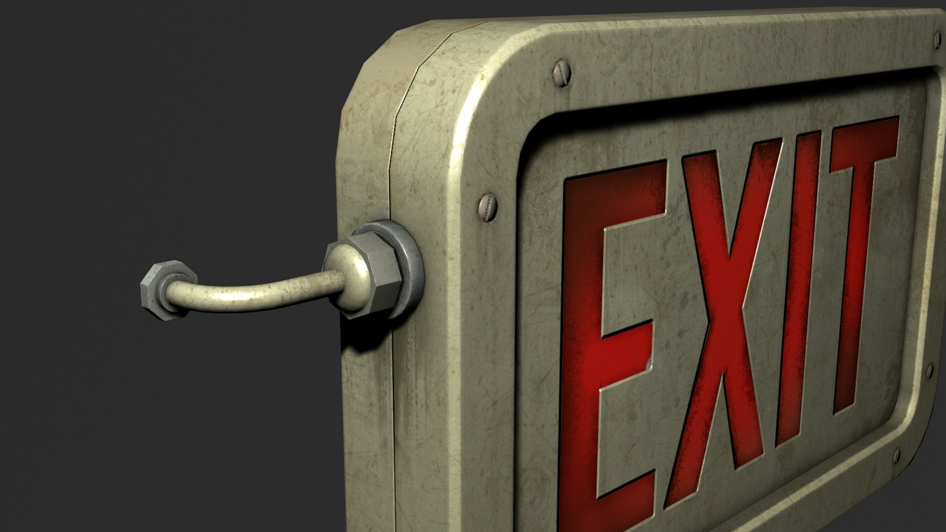 old exit sign 3d model
