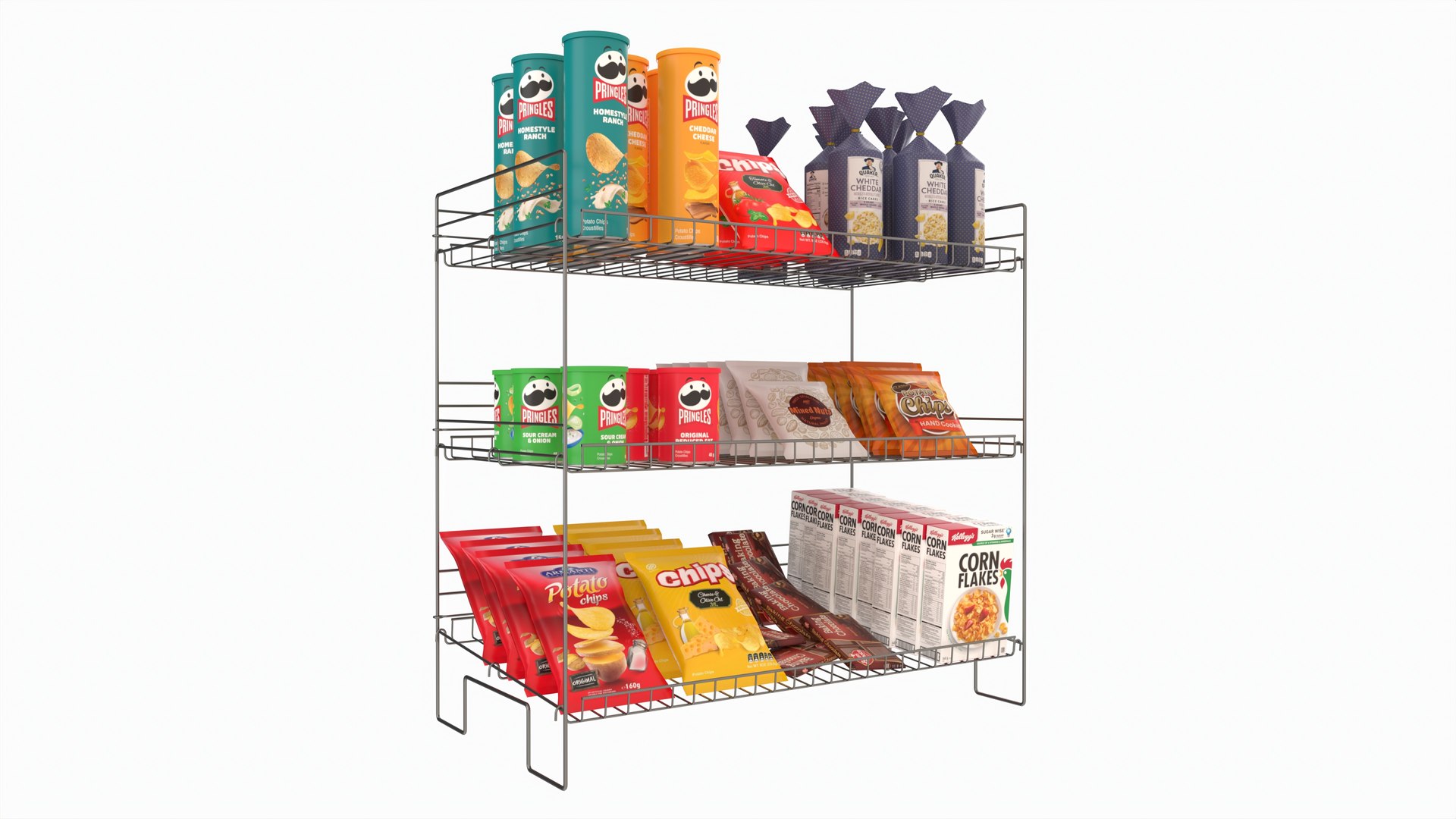 3D Store Wire Snack Shelf And Chip Rack - TurboSquid 2248322