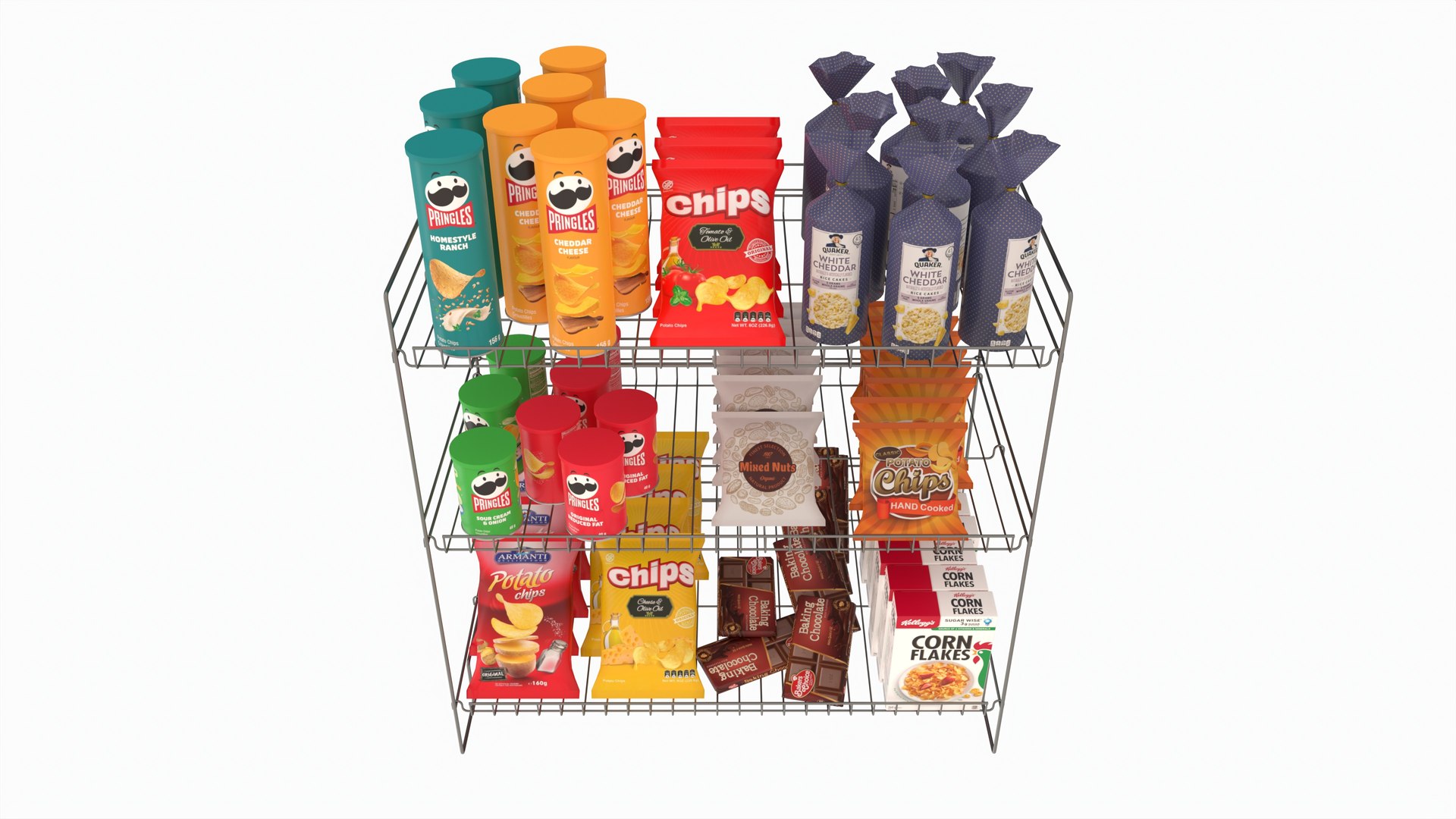 3D Store Wire Snack Shelf And Chip Rack - TurboSquid 2248322