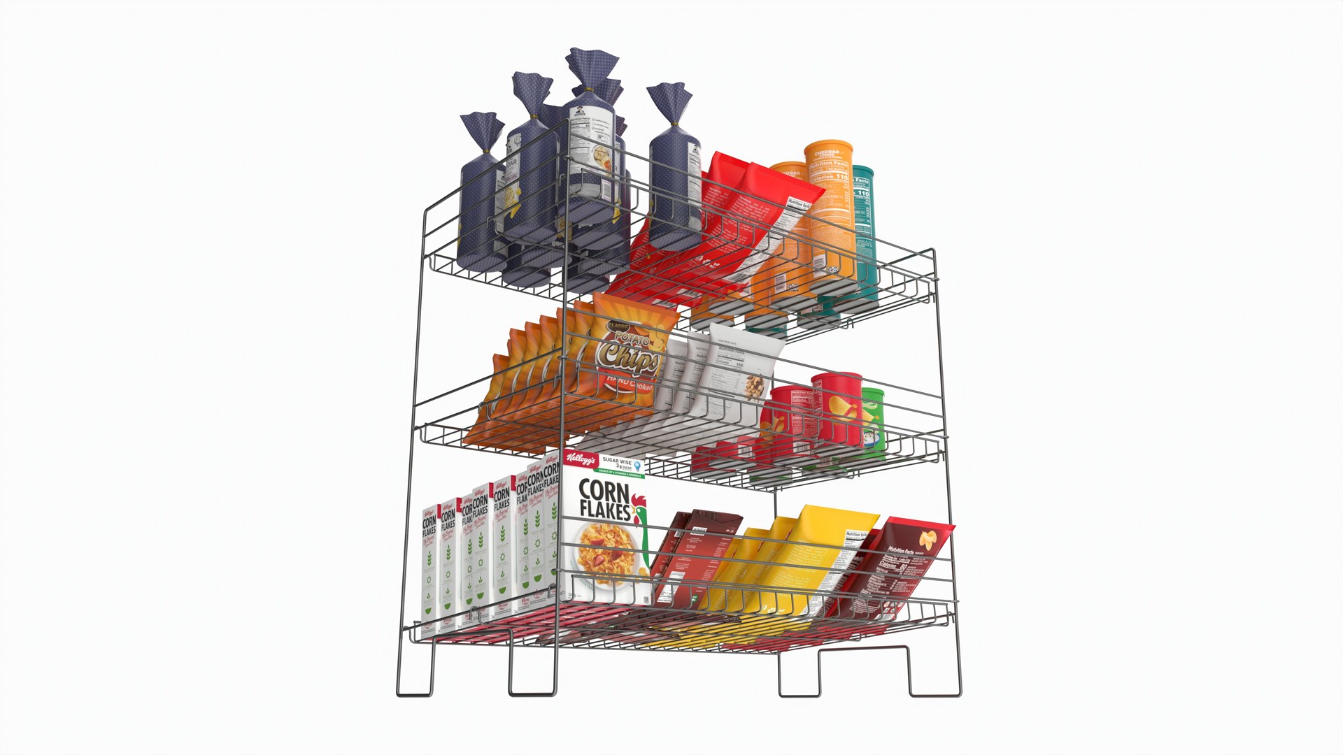 3D Store Wire Snack Shelf And Chip Rack - TurboSquid 2248322