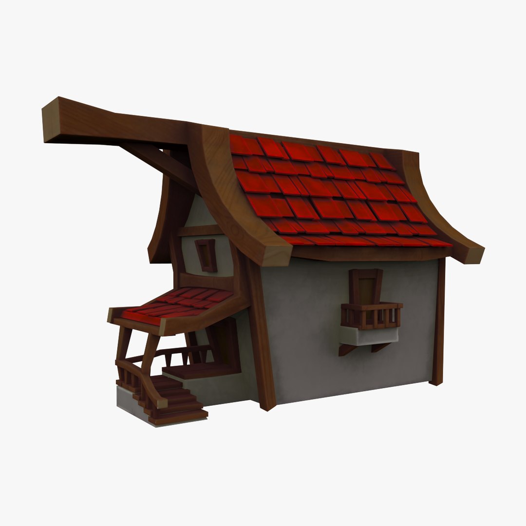 3D Stylized Cartoon House - Low poly mobile-desktop game ready Unity ...