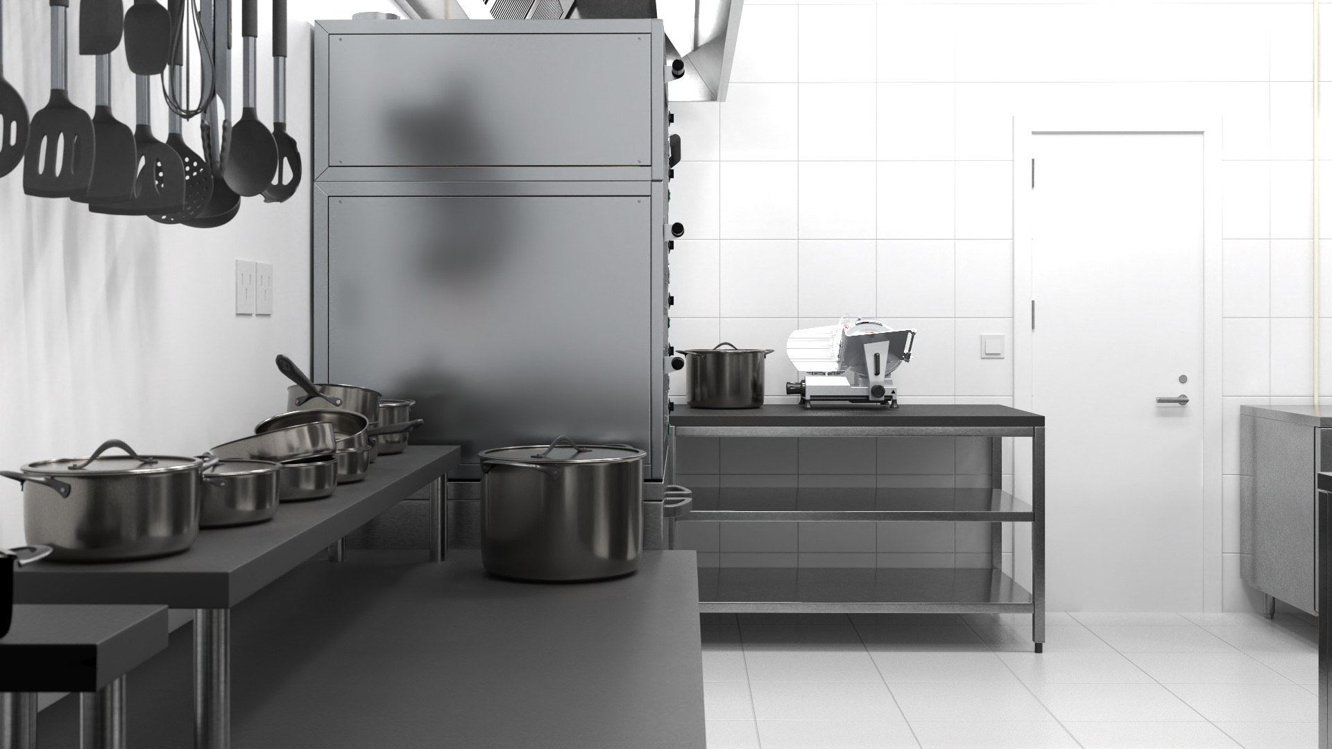 3D Model Restaurant Commercial Kitchen Lights On - TurboSquid 2309924