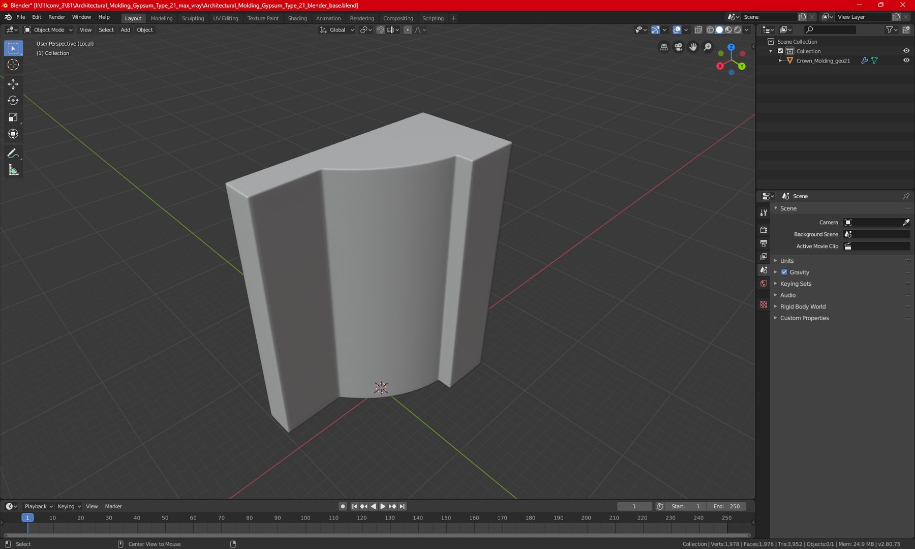 3D Architectural Molding Gypsum Type 21 Model - TurboSquid 2273692