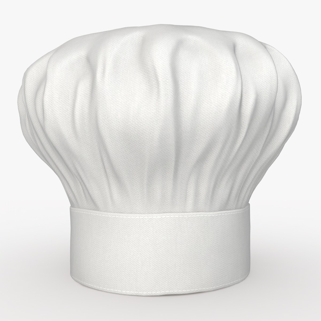 realistic chef hat 04 3d 3ds