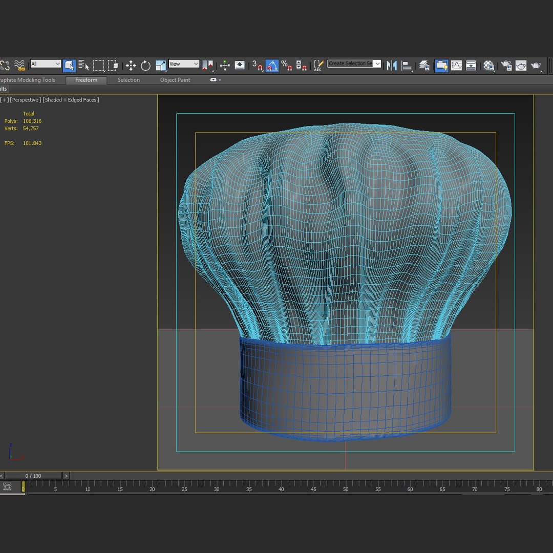 realistic chef hat 04 3d 3ds