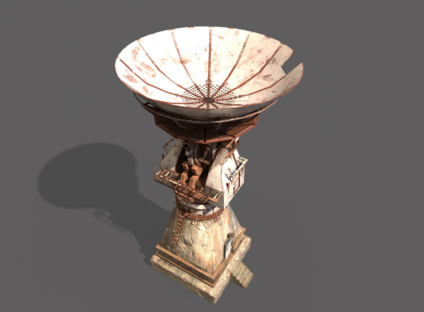 Old Radar Satellite Dish 3D Model - TurboSquid 1781493