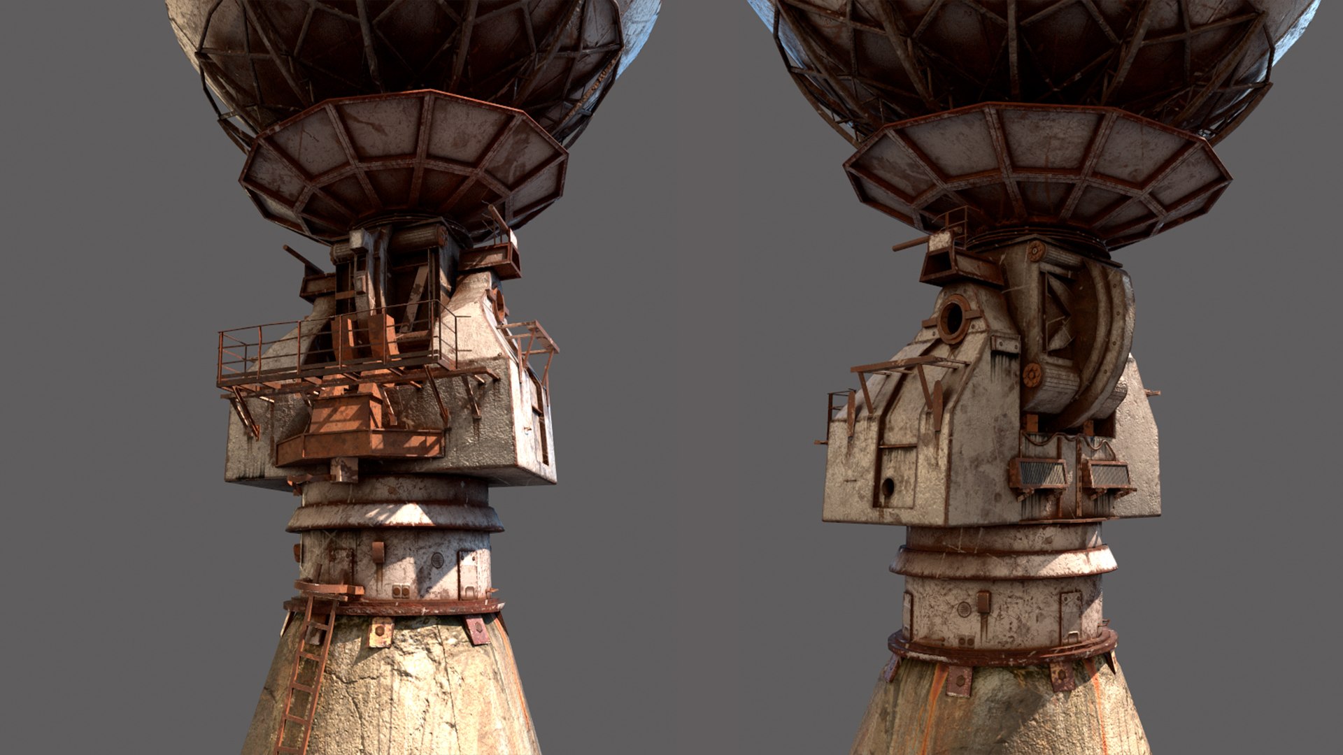 Old Radar Satellite Dish 3D model - TurboSquid 1781493