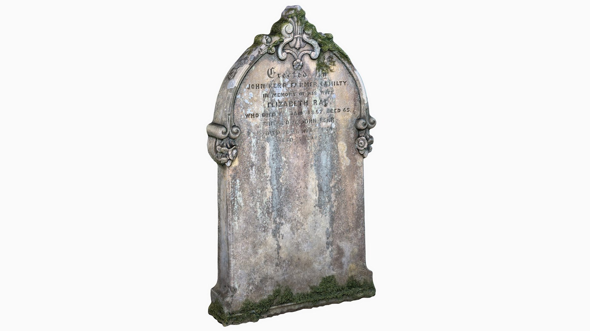 Ancient Mossy Old Gravestone Tombstone Realistic 3D Model 3D Model ...