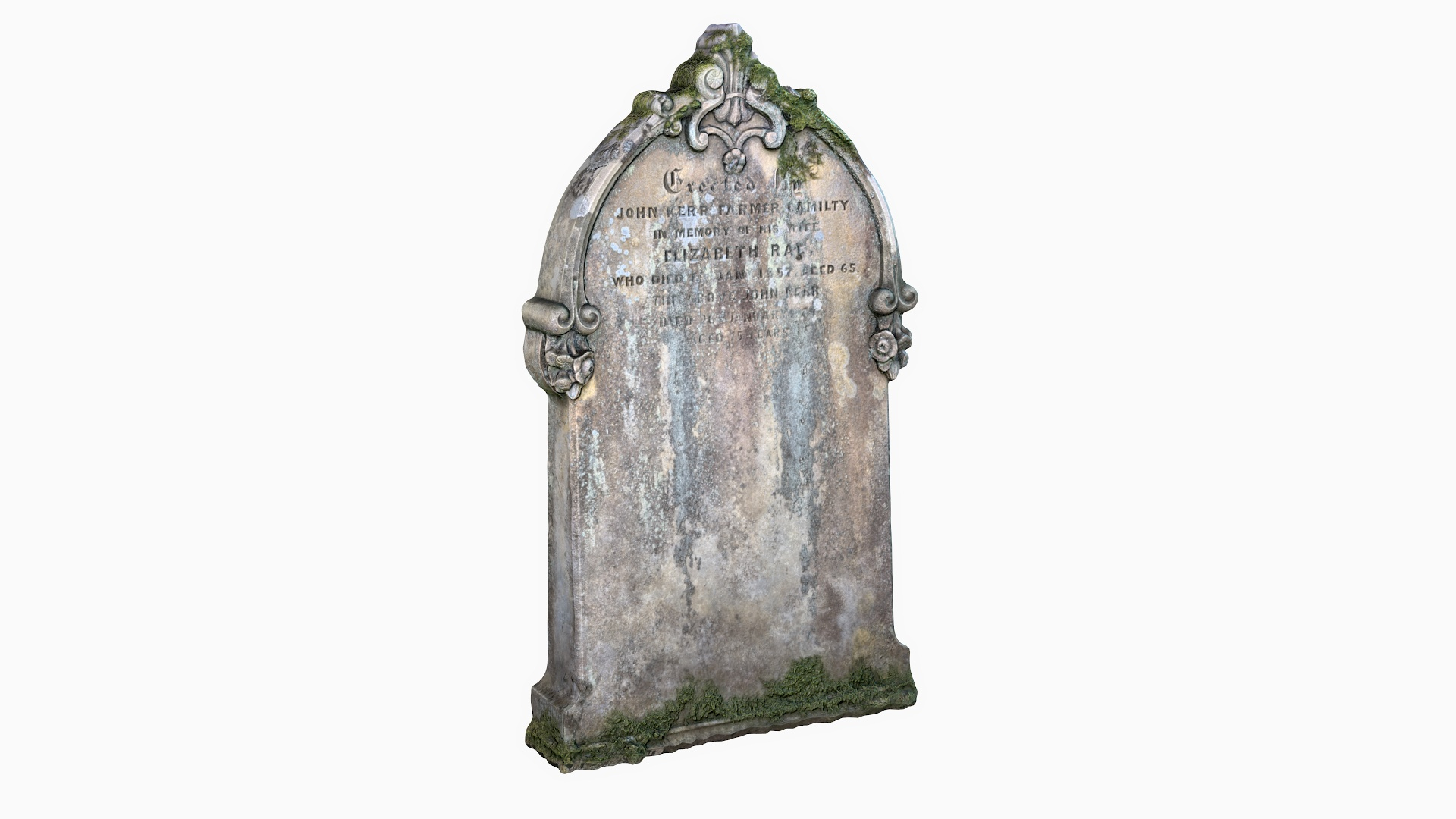 Ancient Mossy Old Gravestone Tombstone Realistic 3D Model 3D Model ...