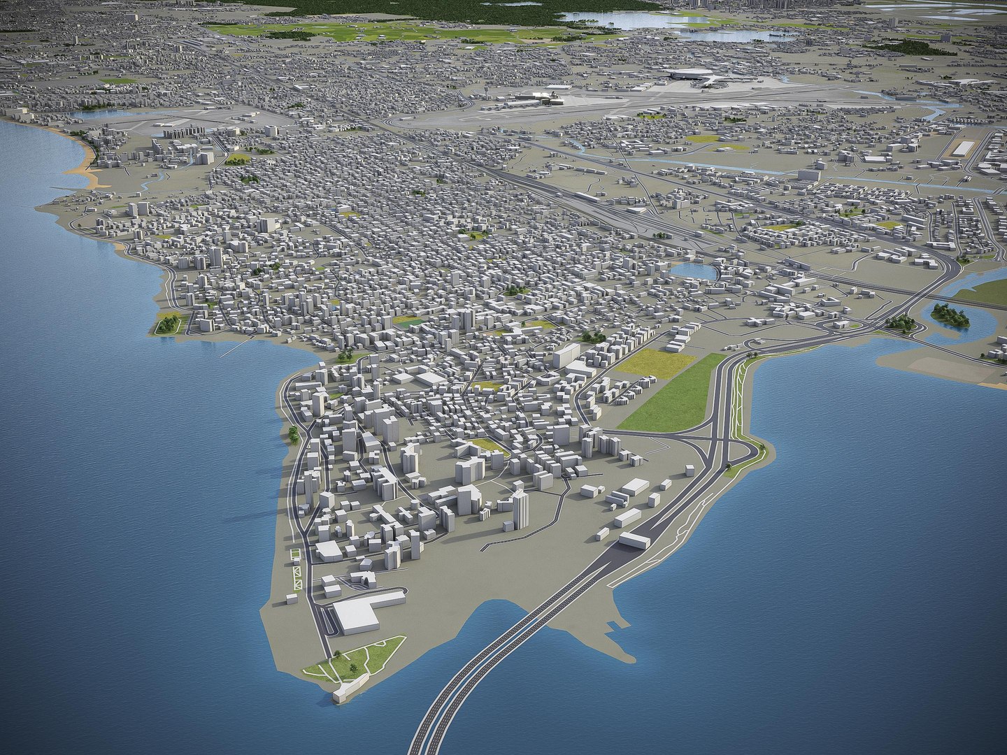 3D City Mumbai Surrounding - - TurboSquid 1406854
