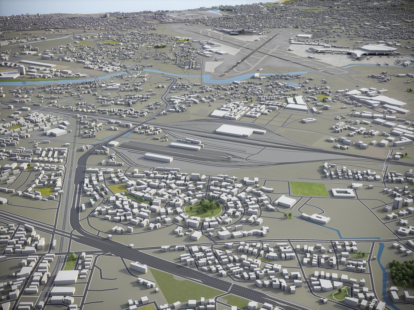 3D City Mumbai Surrounding - - TurboSquid 1406854