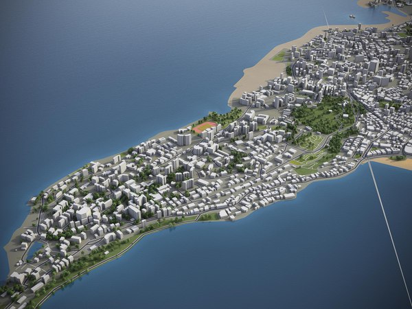 3D city mumbai surrounding - - TurboSquid 1406854