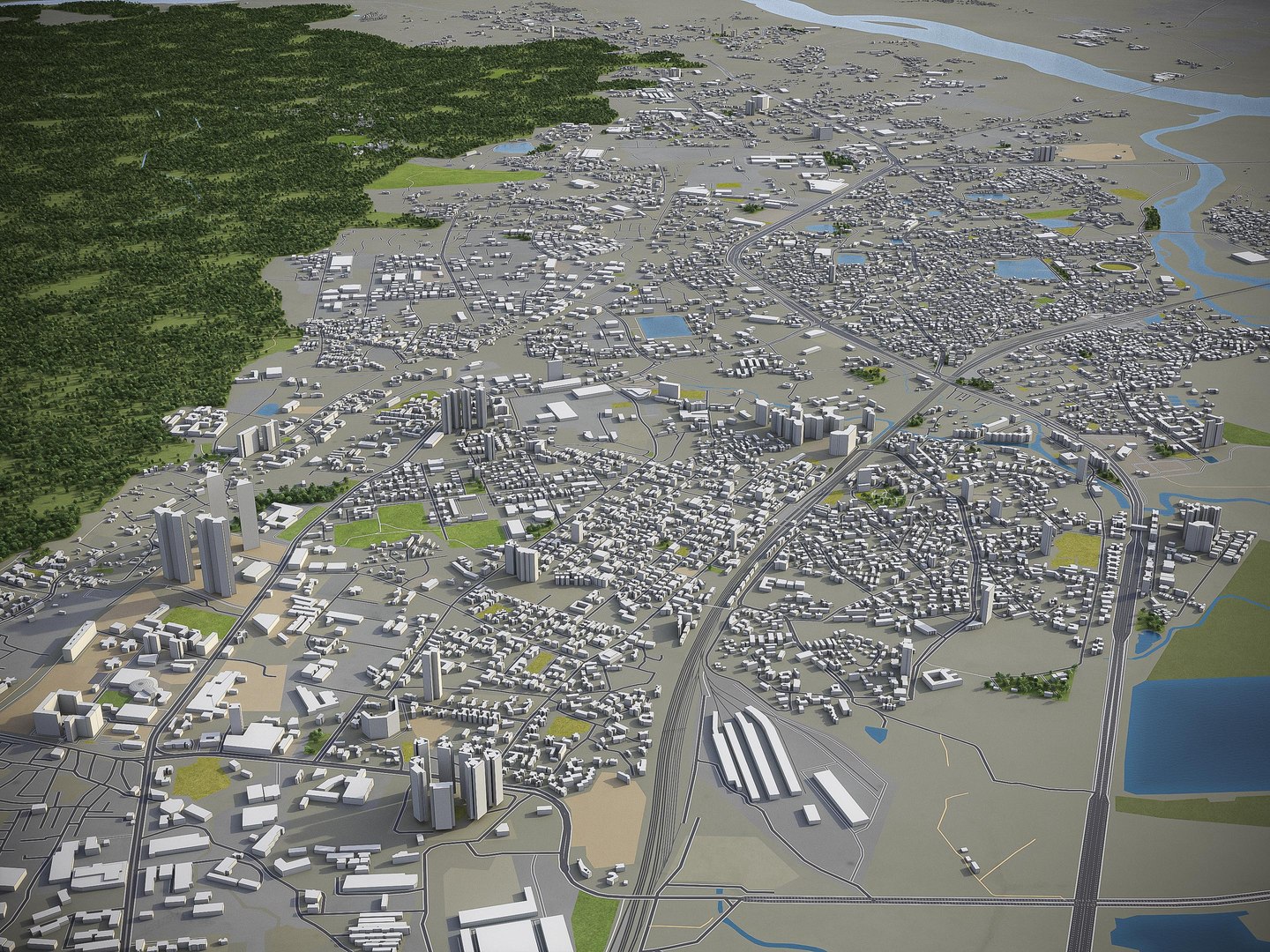 3D City Mumbai Surrounding - - TurboSquid 1406854