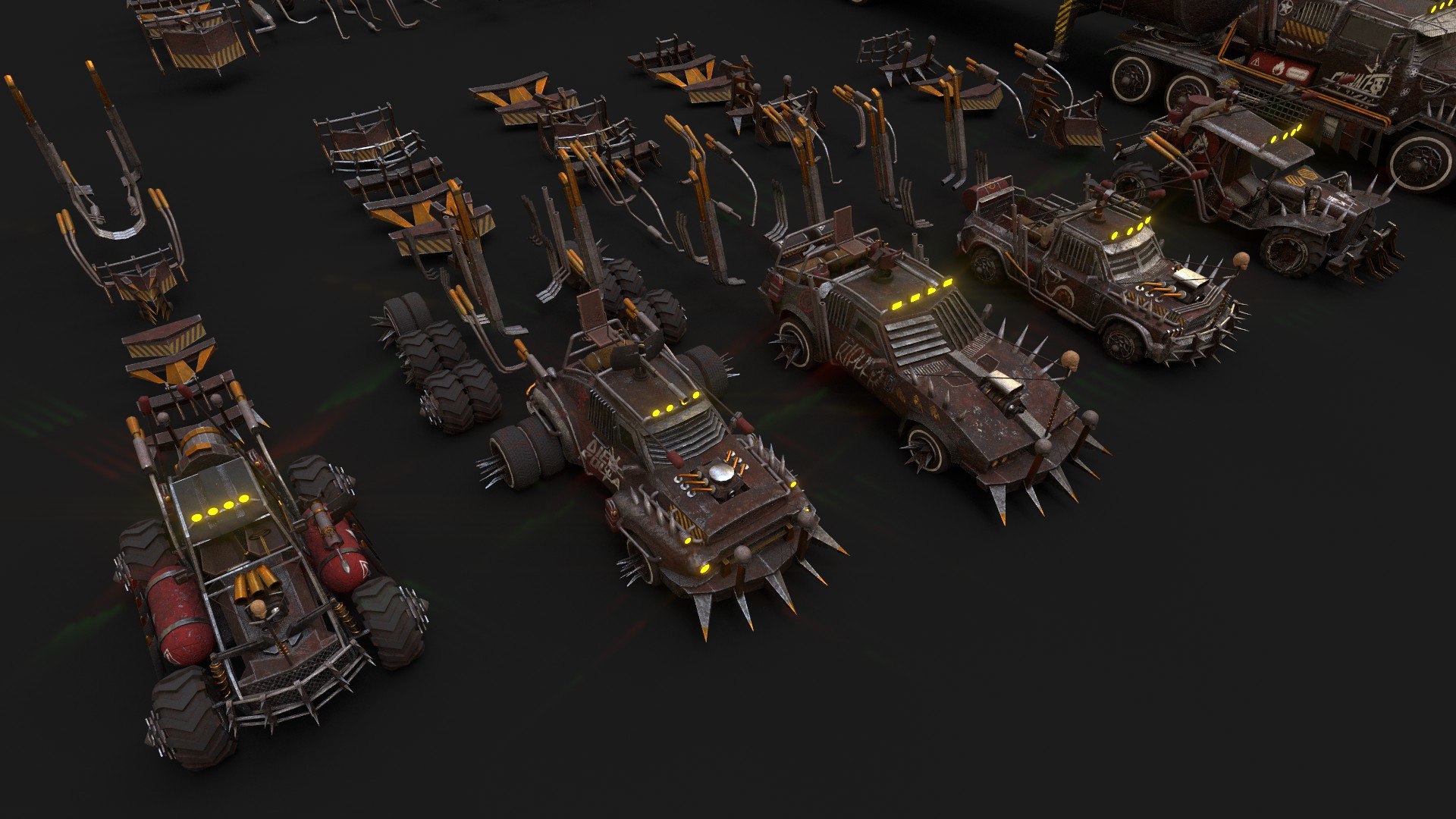 Mega Battle Car Package 3D - TurboSquid 1597749