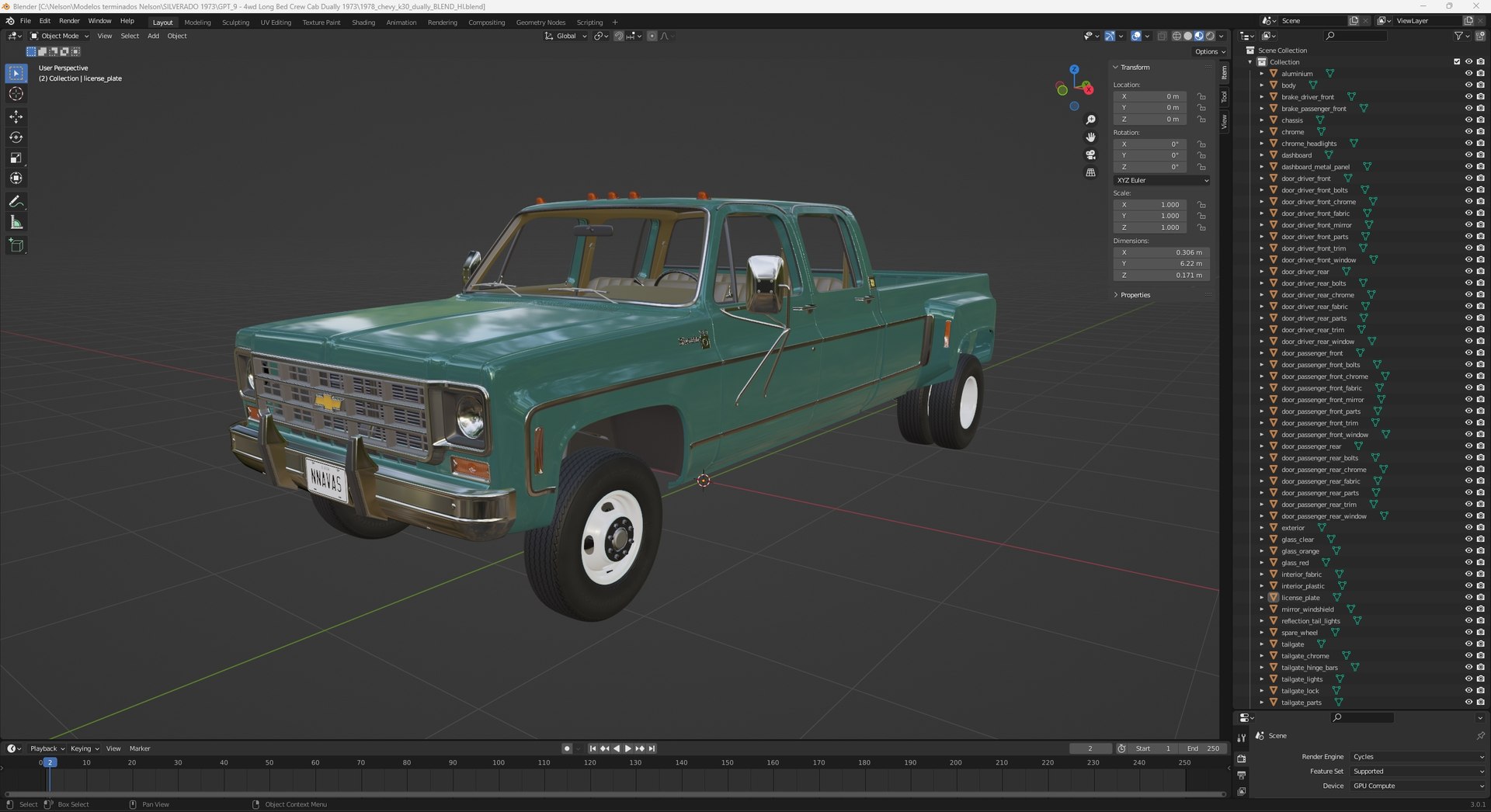 3D CHEVROLET SILVERADO K30 CREW CAB 1978 model - TurboSquid 2154375