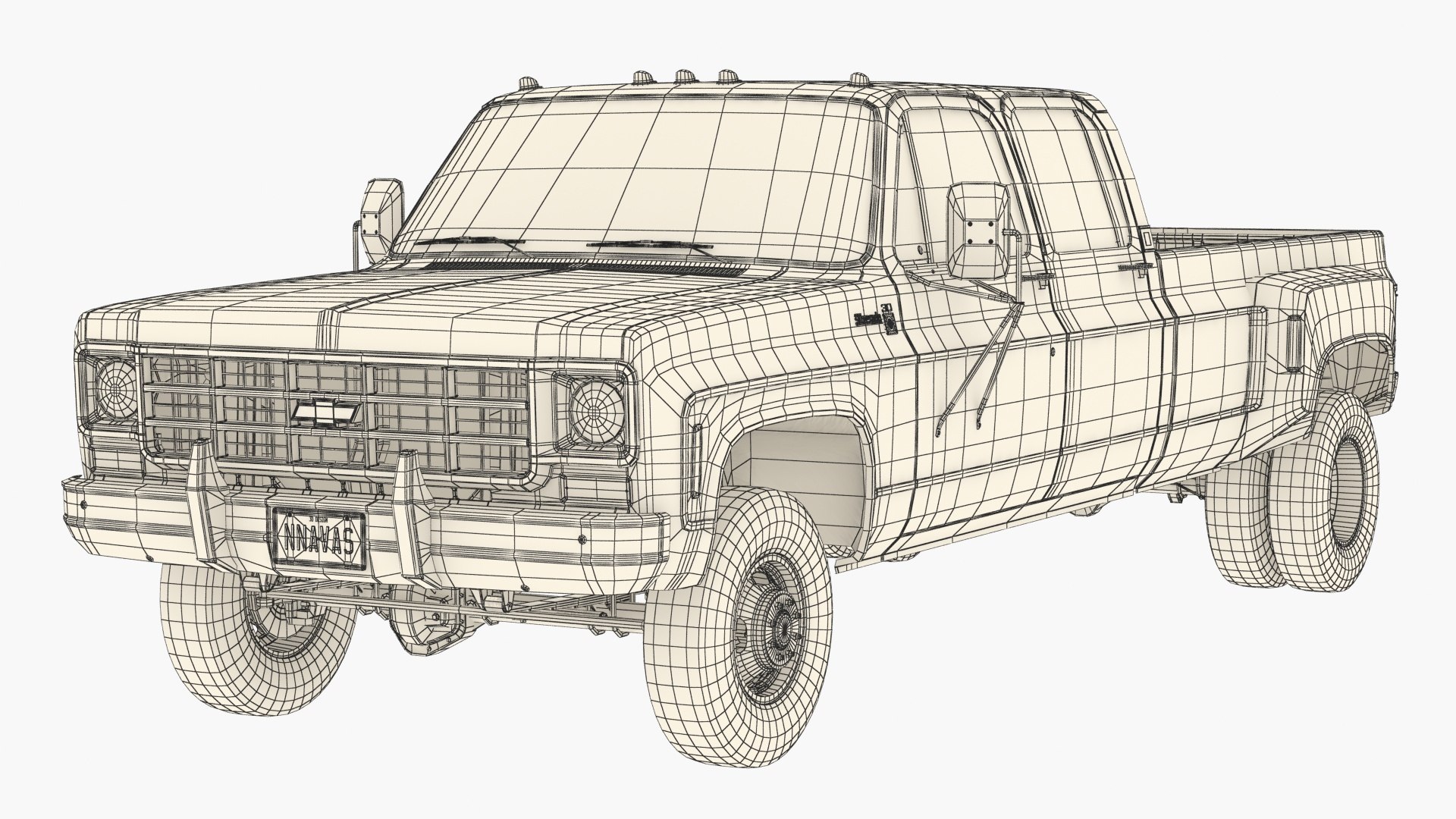 3D CHEVROLET SILVERADO K30 CREW CAB 1978 Model - TurboSquid 2154375