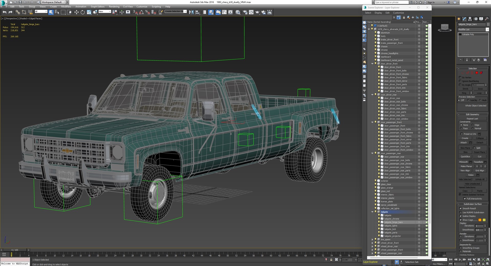 3D CHEVROLET SILVERADO K30 CREW CAB 1978 model - TurboSquid 2154375