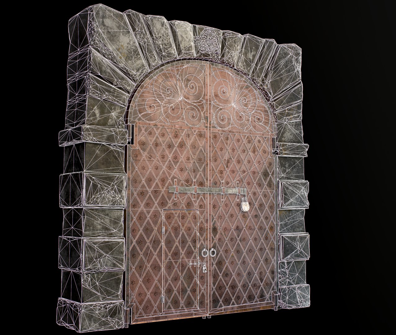 3D old gate medieval model - TurboSquid 1595269