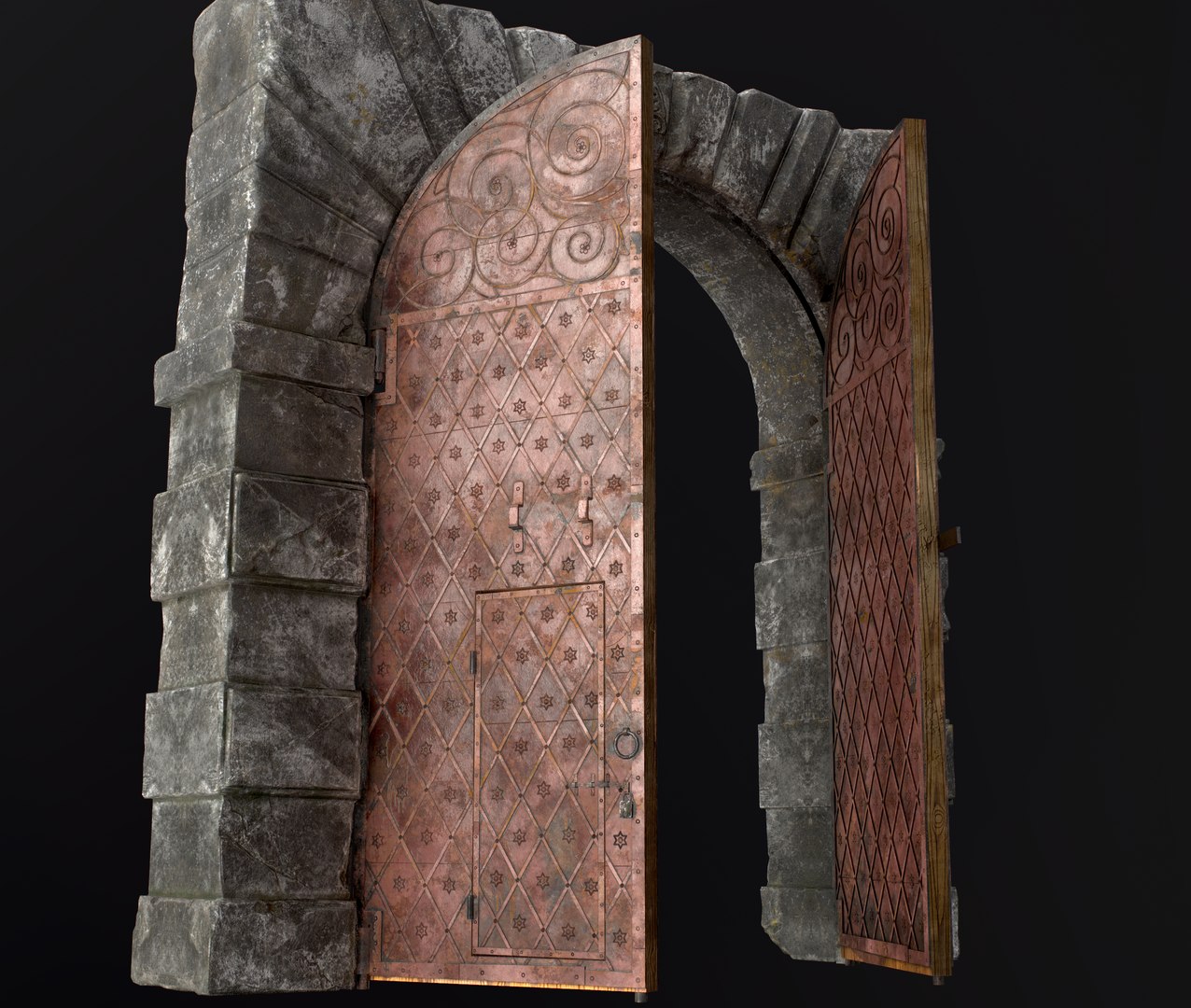 3D old gate medieval model - TurboSquid 1595269