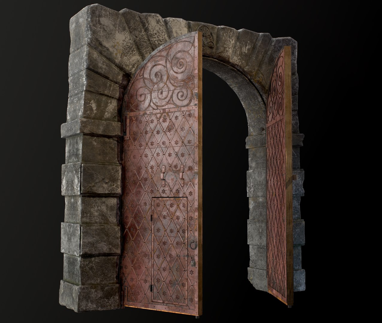 3D old gate medieval model - TurboSquid 1595269