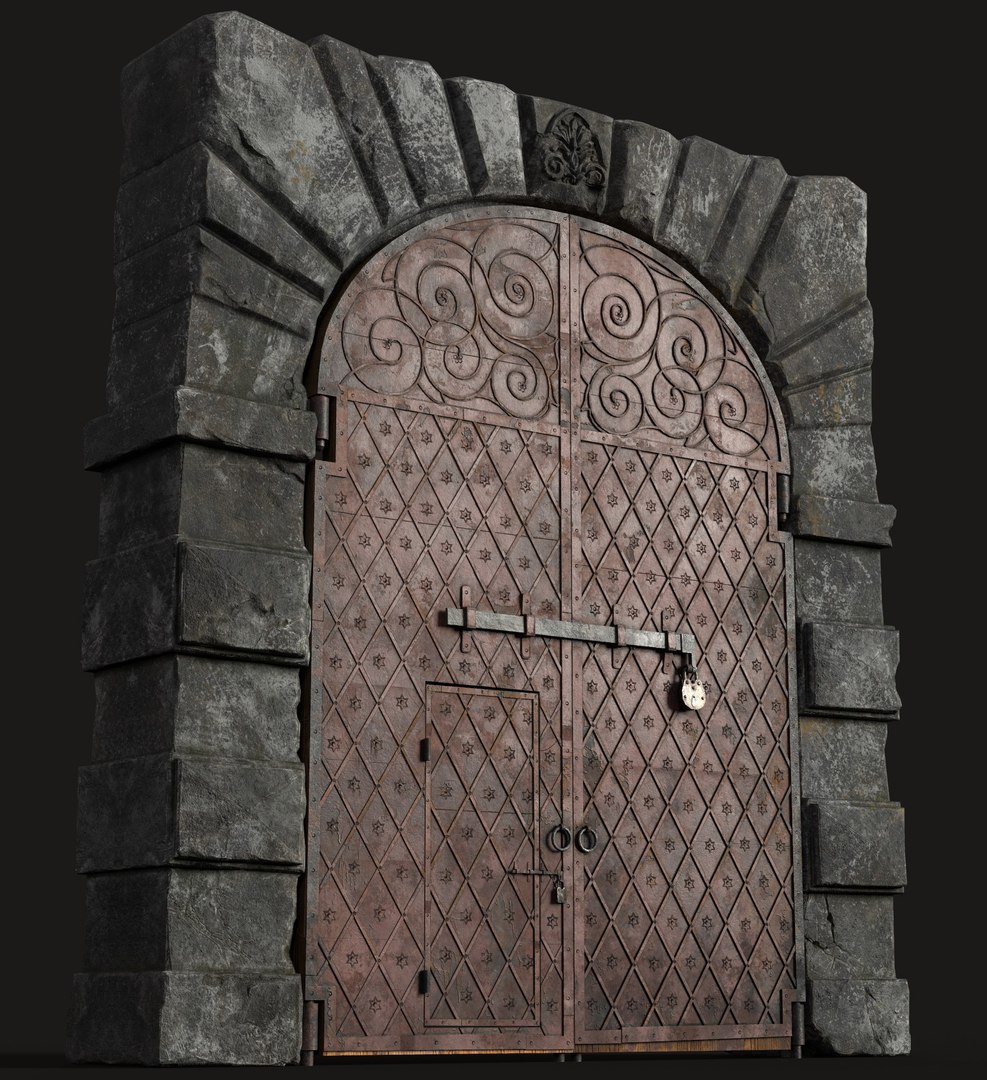 3D old gate medieval model - TurboSquid 1595269