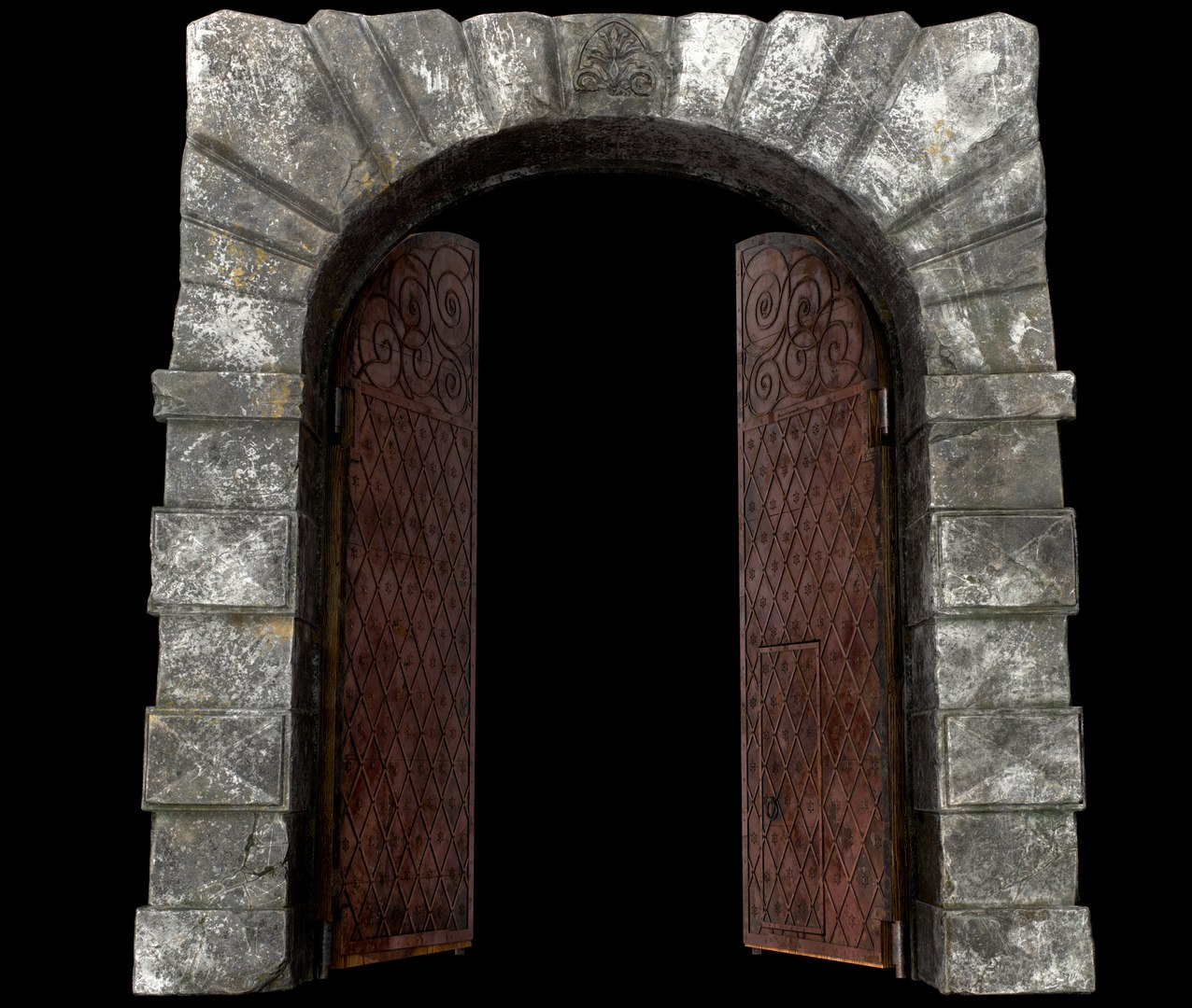 3D old gate medieval model - TurboSquid 1595269