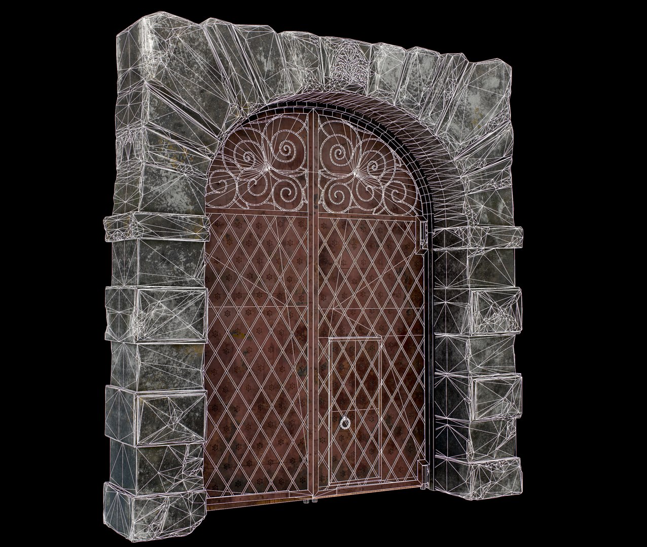 3D old gate medieval model - TurboSquid 1595269