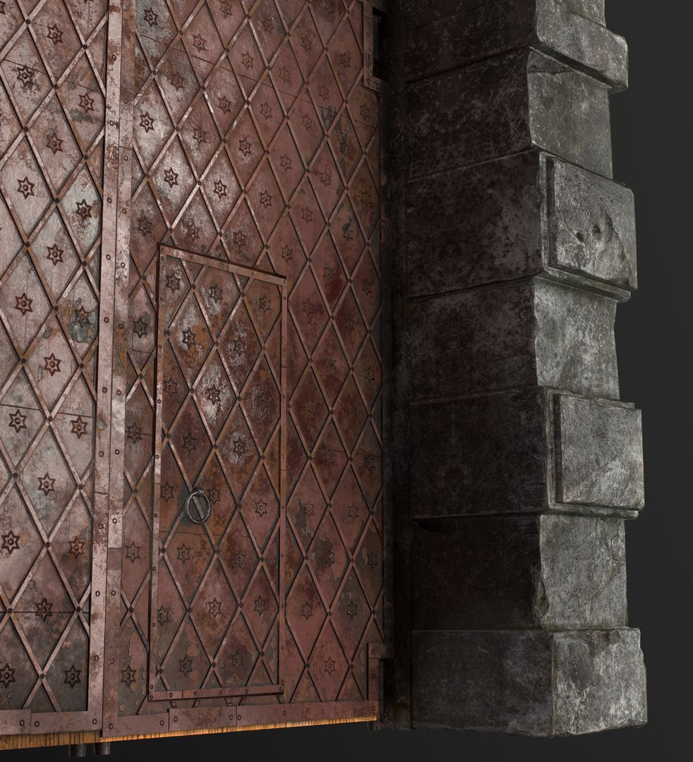 3D old gate medieval model - TurboSquid 1595269