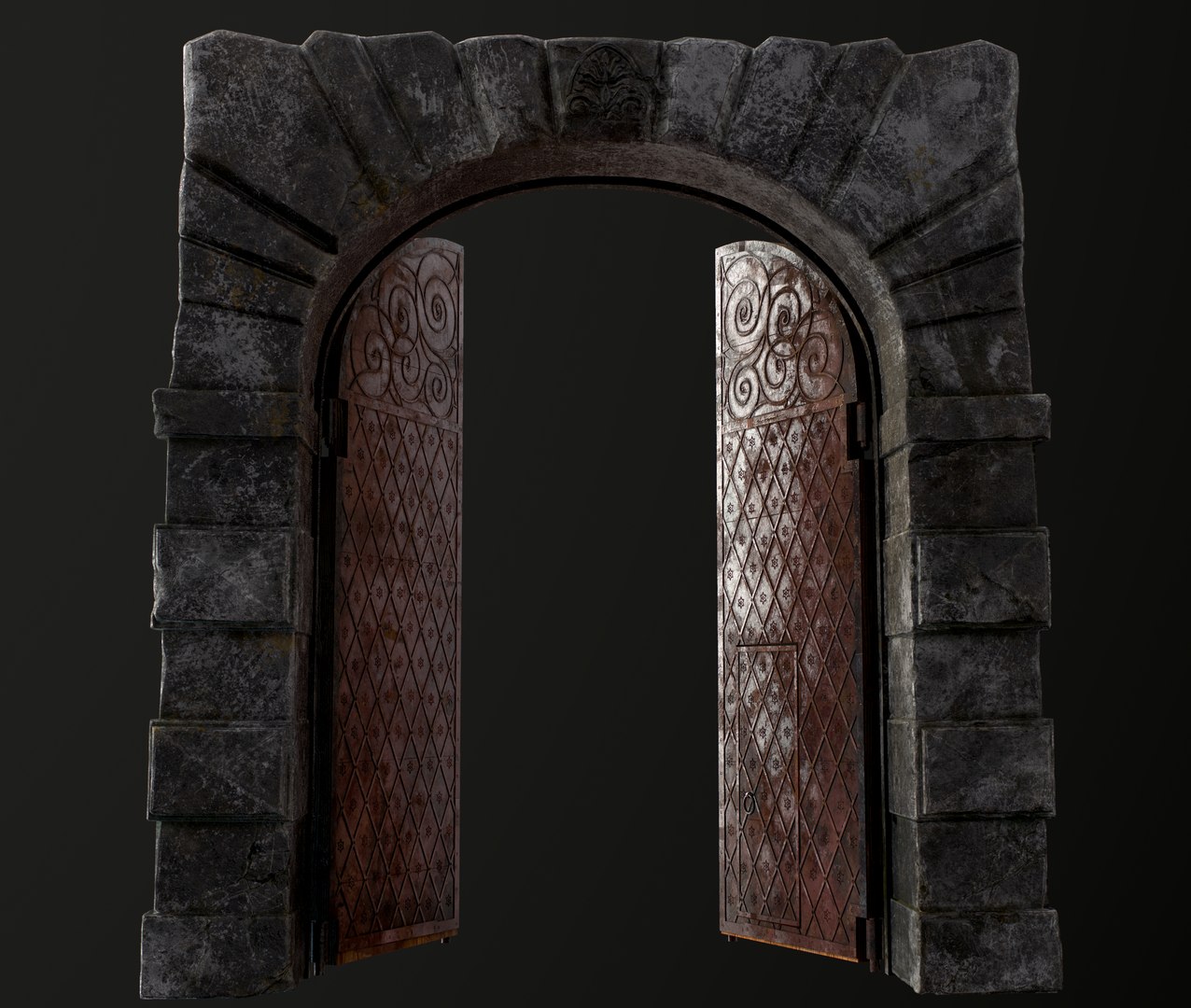 3D old gate medieval model - TurboSquid 1595269