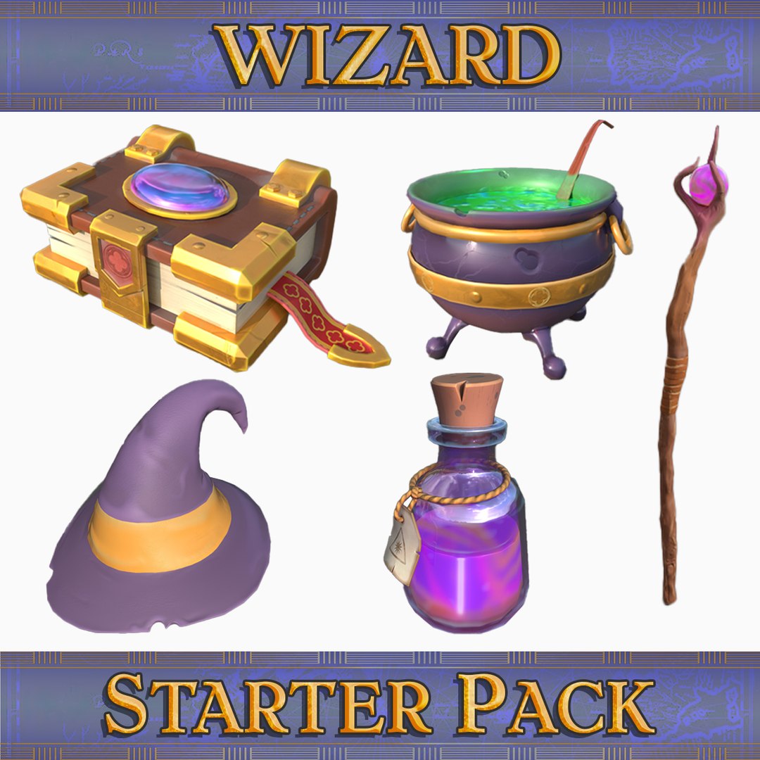 3D Wizard Starter Pack - TurboSquid 2119647
