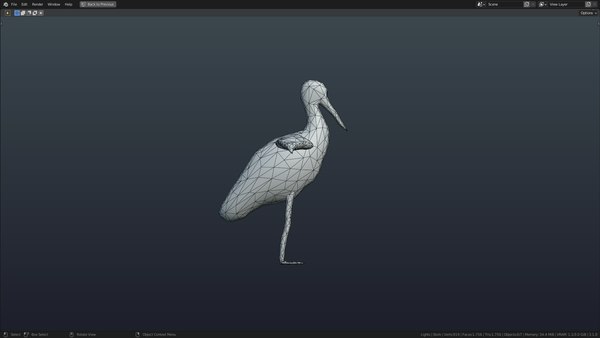 3D Low Poly Stork Rigged With Realistic Texture - TurboSquid 1876005