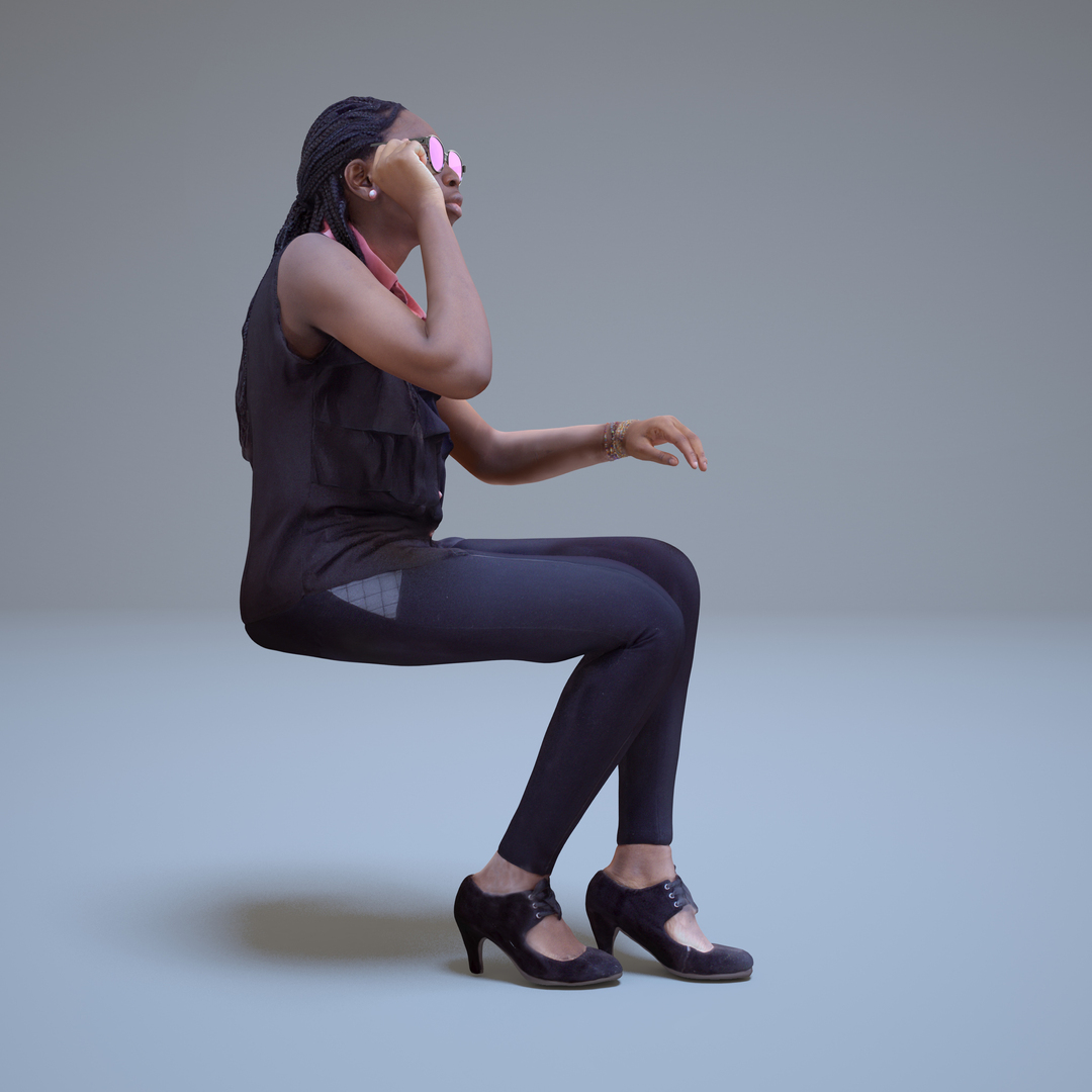 3d woman sitting human
