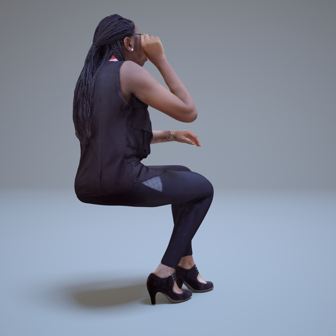 3d woman sitting human
