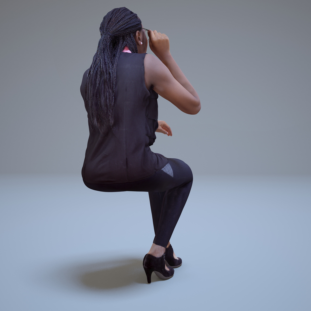 3d woman sitting human