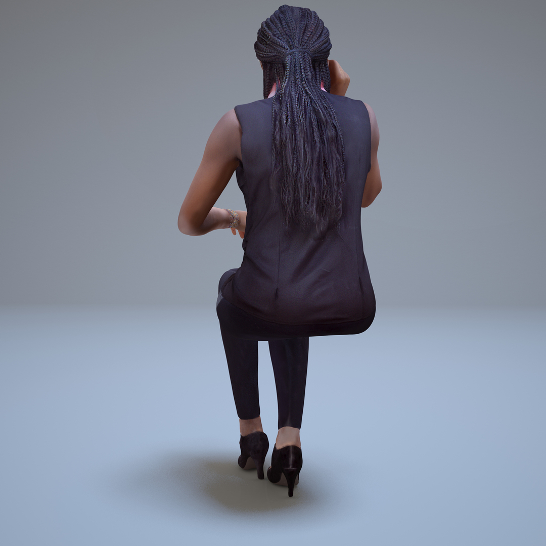 3d woman sitting human