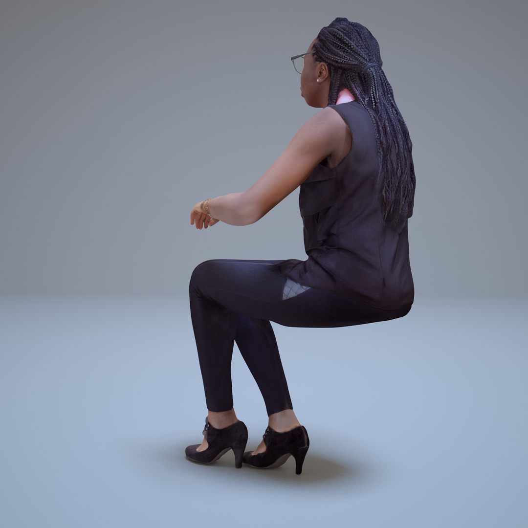 3d woman sitting human