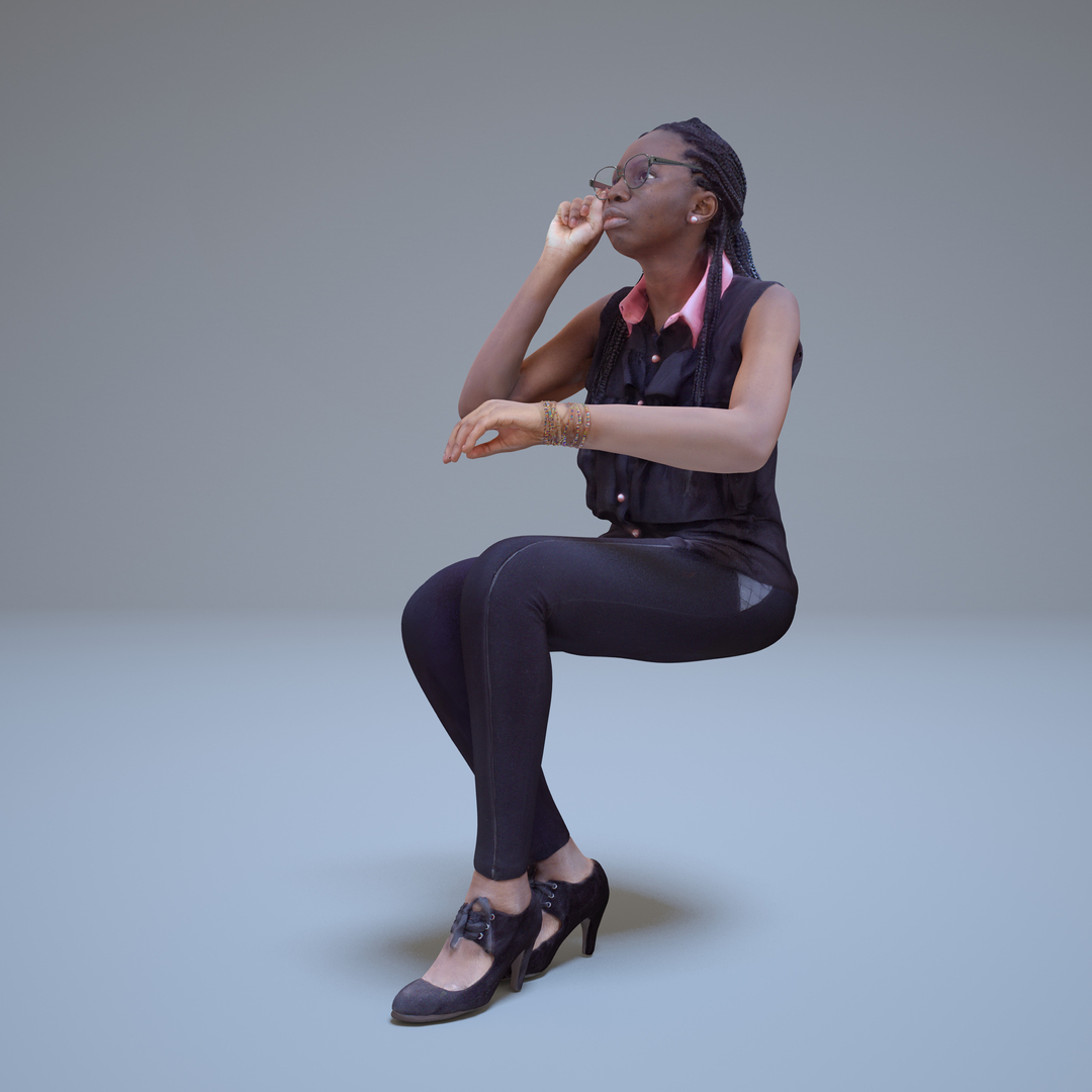 3d woman sitting human