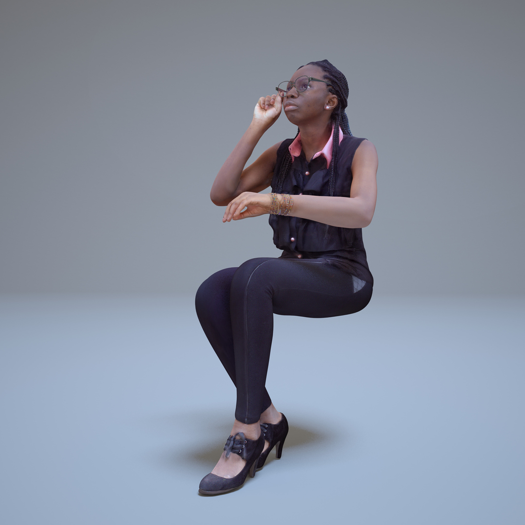 3d woman sitting human