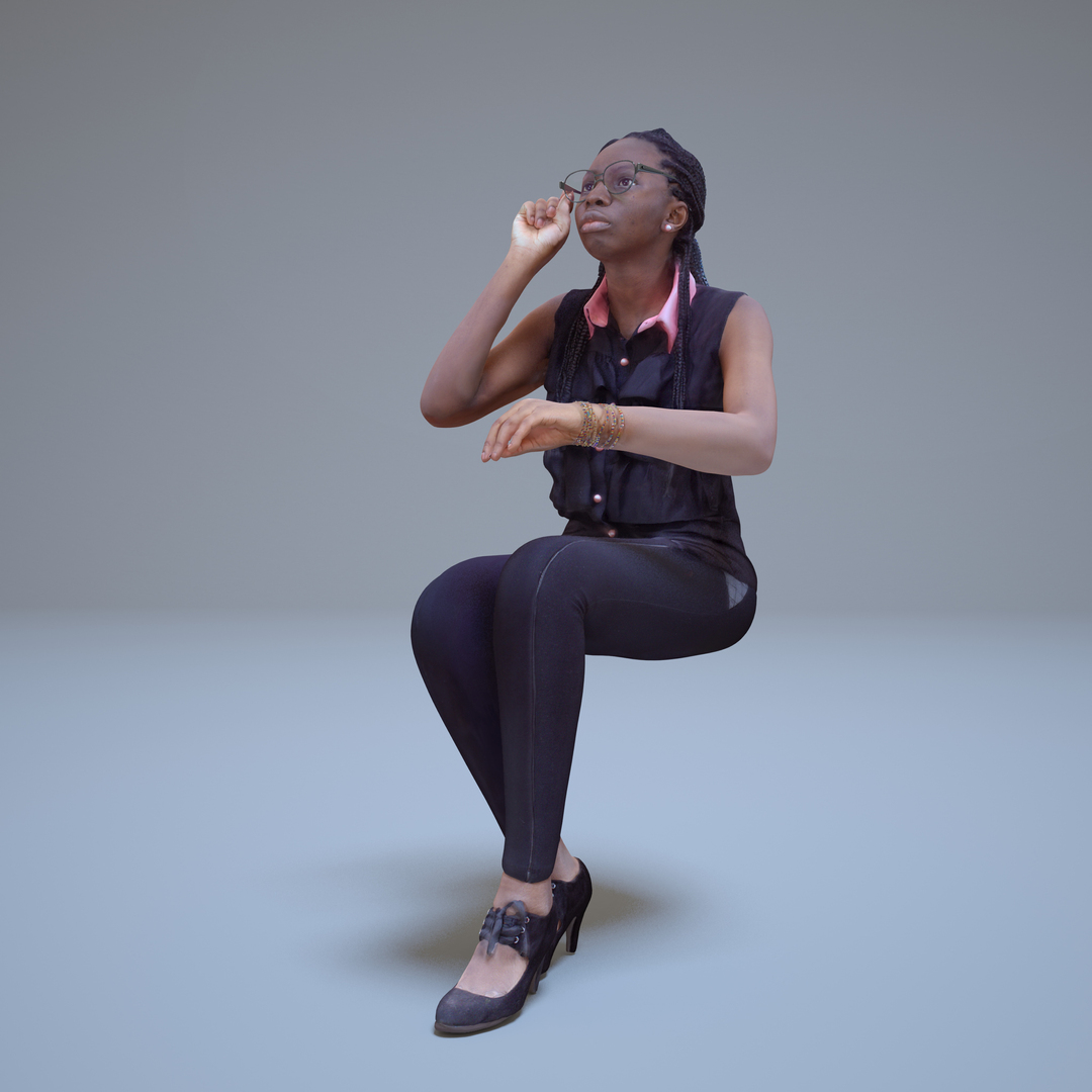 3d woman sitting human