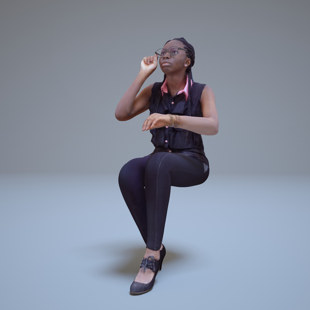 3d woman sitting human