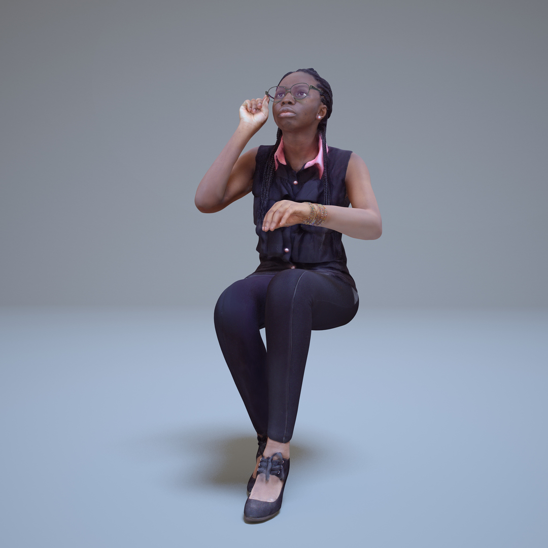 3d woman sitting human