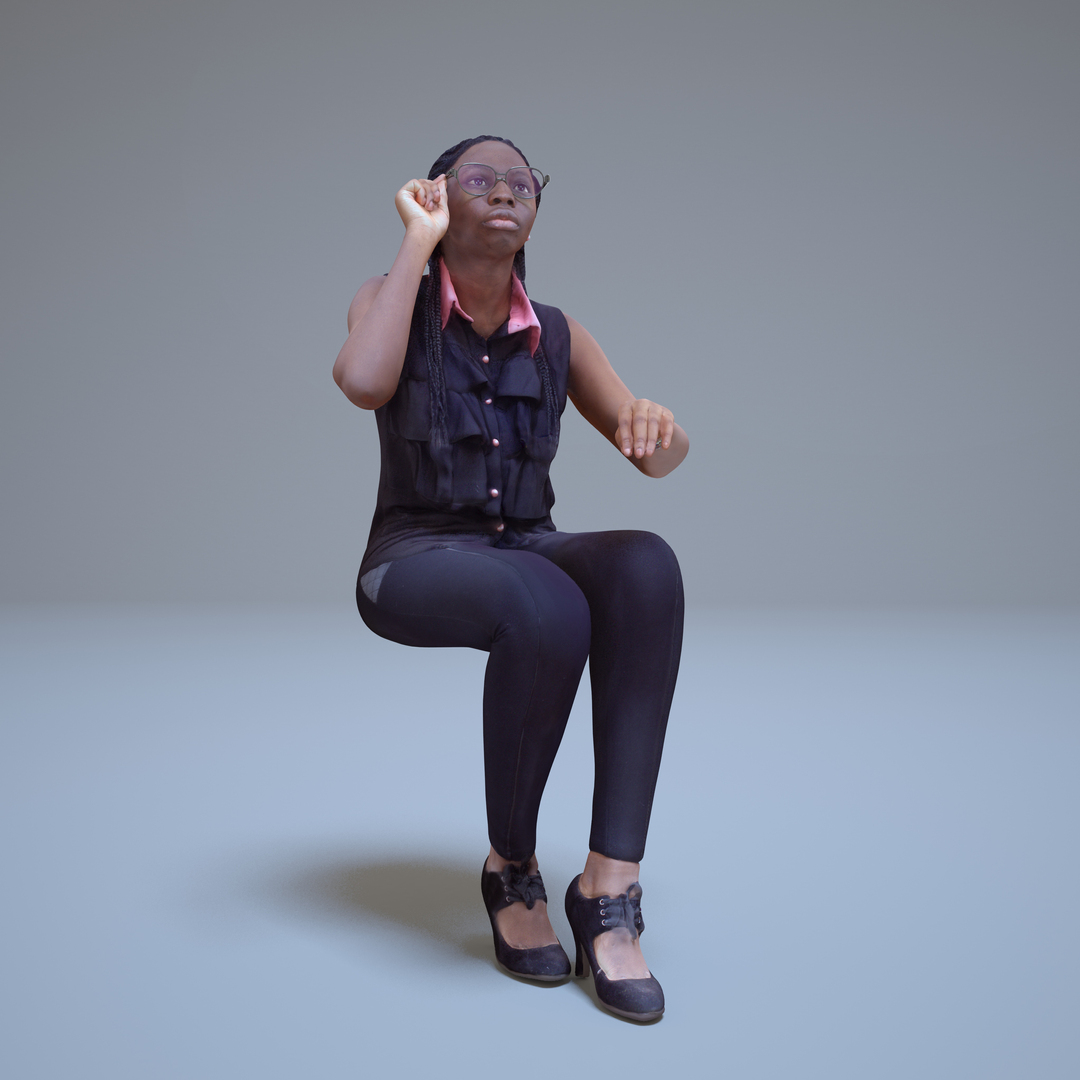 3d woman sitting human