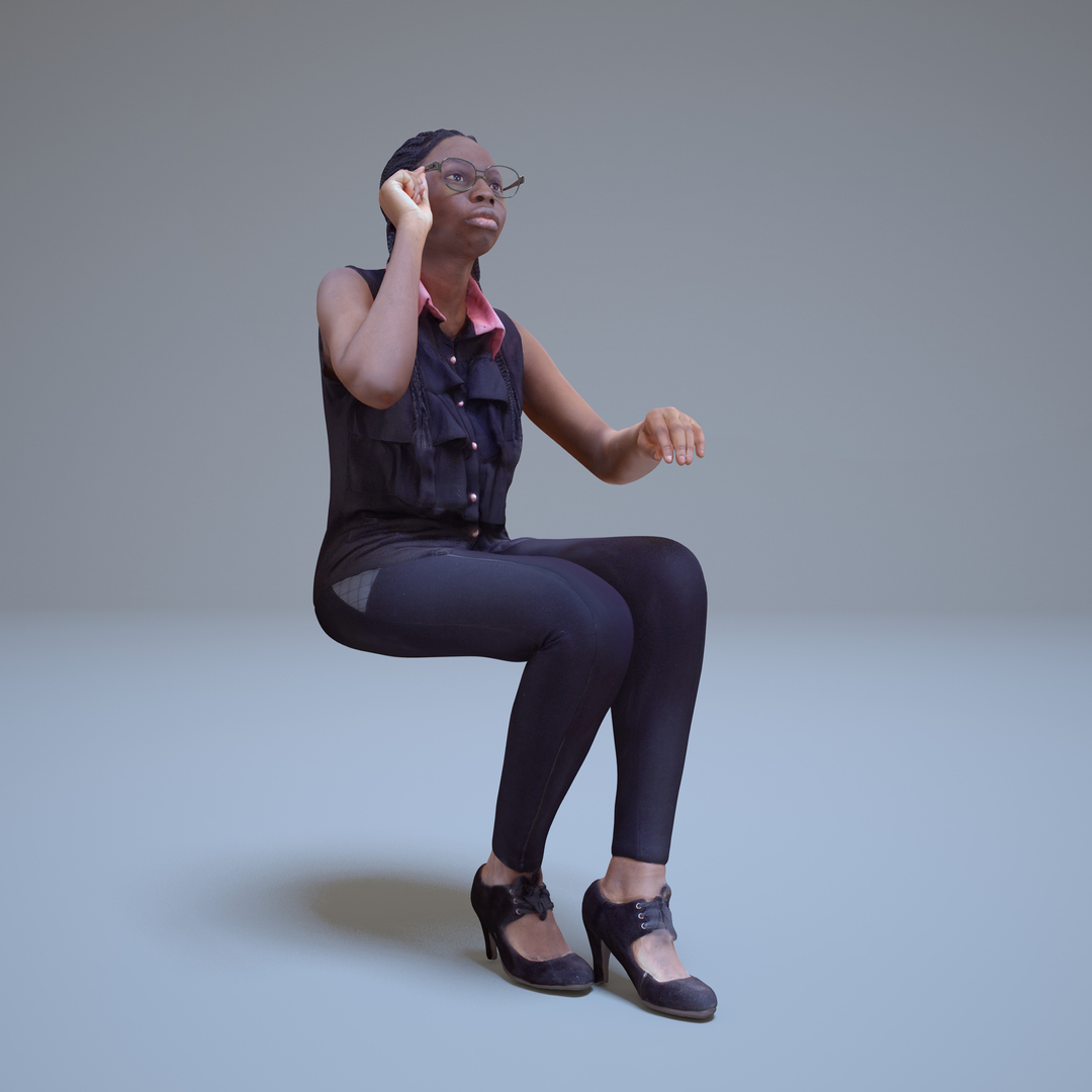 3d woman sitting human